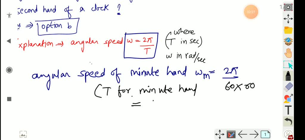 The difference between angular speed of minute hand and second hand of ...