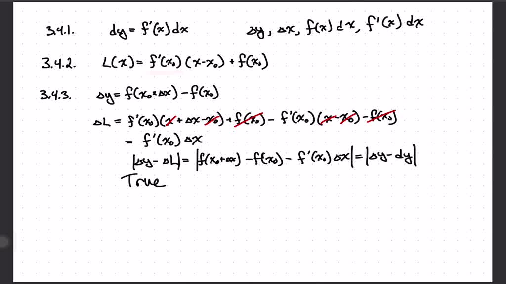 ⏩SOLVED:A linear approximation to a differentiable function f near ...