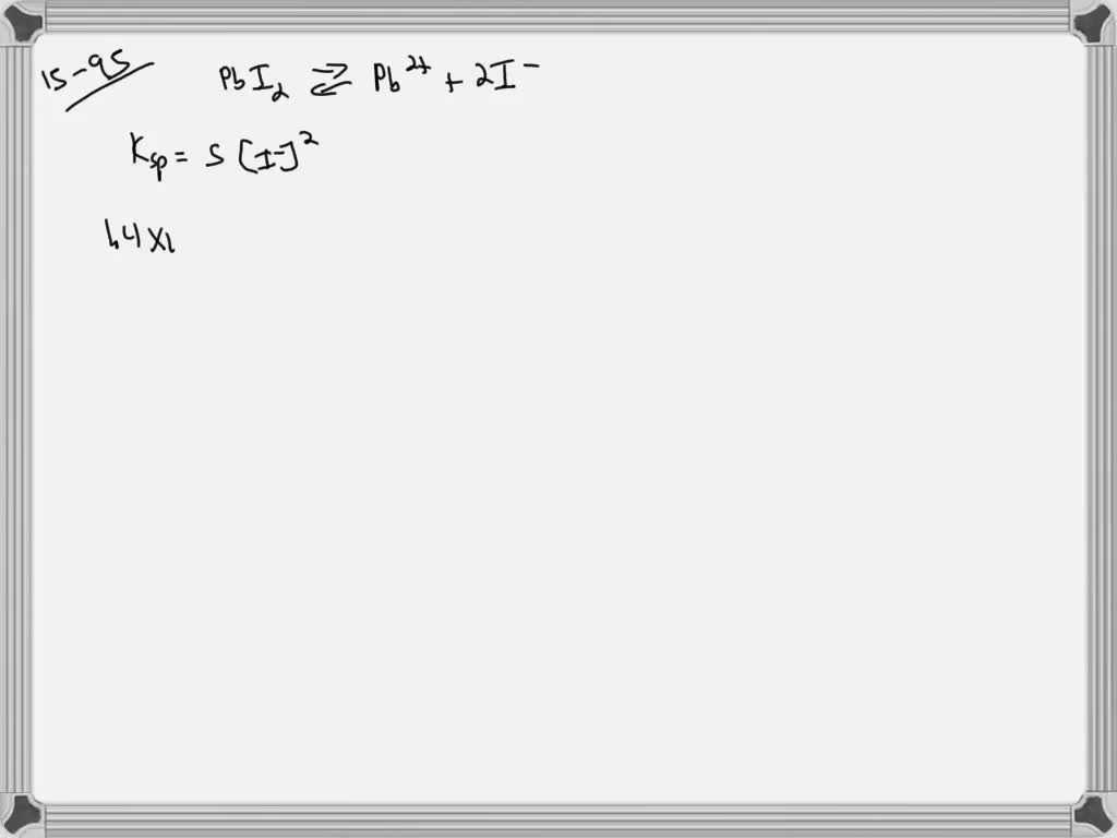 SOLVED:The K? for PbI2(s) is 1.4 ×10^-8 . Calculate the solubility of ...
