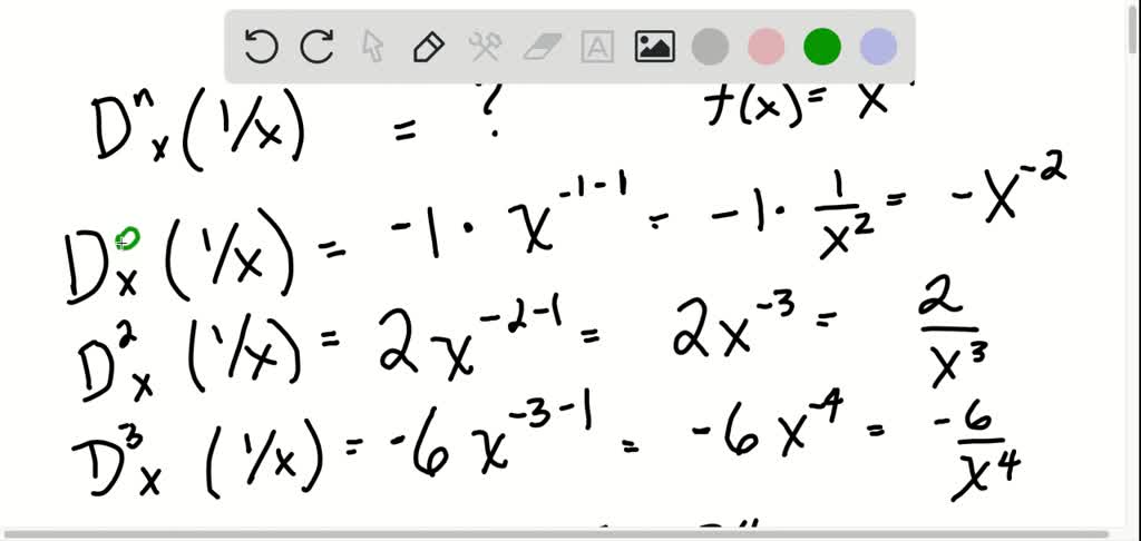SOLVED:Find a formula for Dx^n(1 / x).