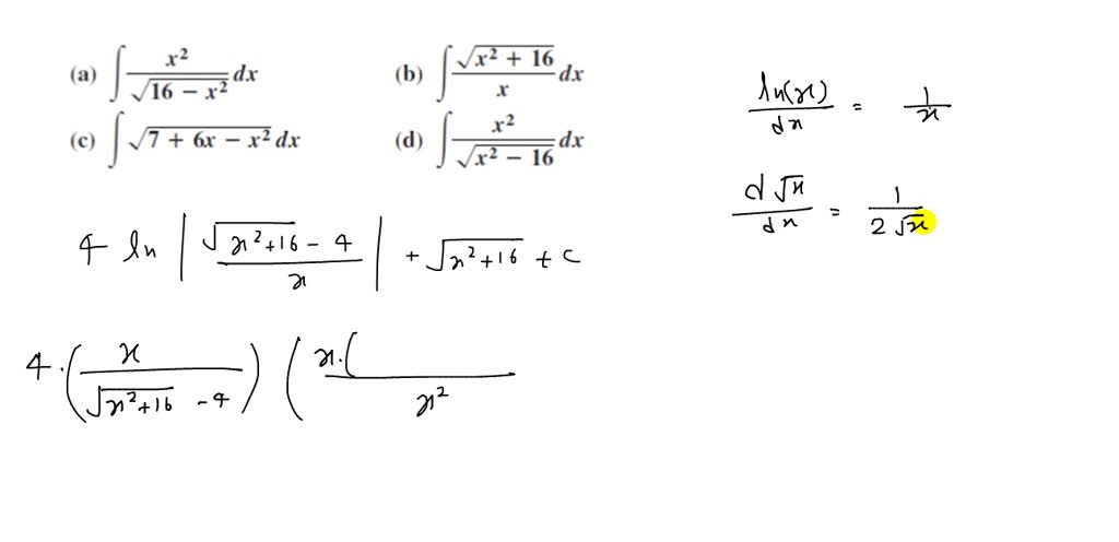 Differentiation to match the antiderivative with the correct integral ...
