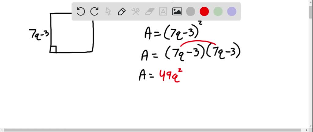 SOLVED:Find a polynomial expression that represents the area of the ...