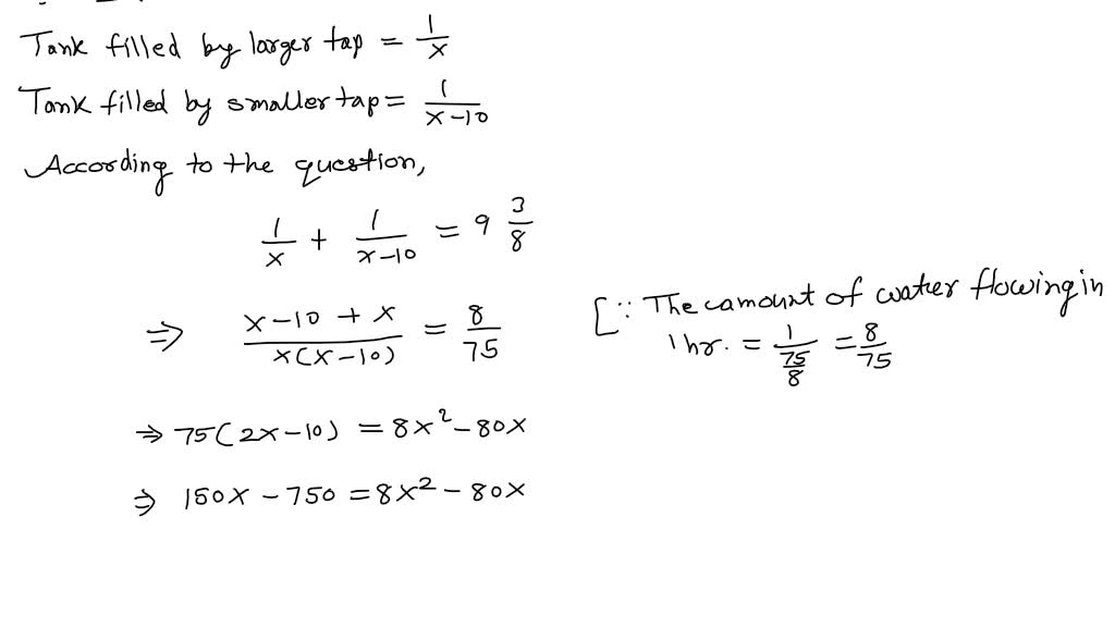 Two water taps together can fill a tank in 9 (3)/(8) hours. The tap of ...