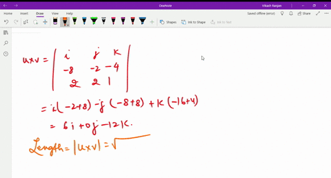 Find the length and direction (when defined) of 𝐮 ×𝐯 and 𝐯 ×𝐮. 𝐮=-8 𝐢-2 ...