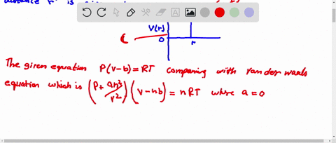 SOLVED:One mole of a monoatomic real gas satisfies the equation p(V-b ...