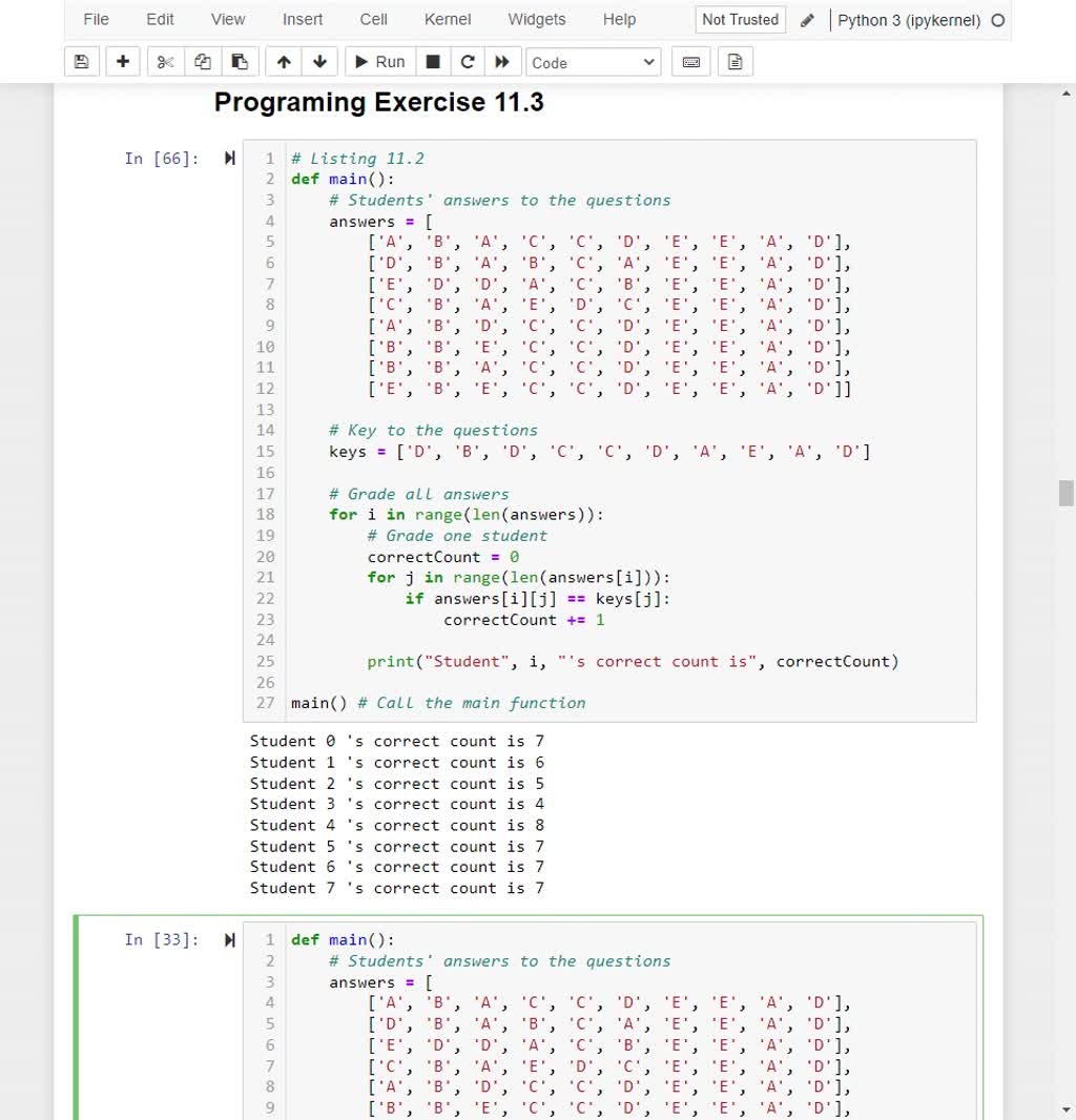 Rewrite Listing 8.2, GradeExam.java, to display students in decreasing order of the number of ...