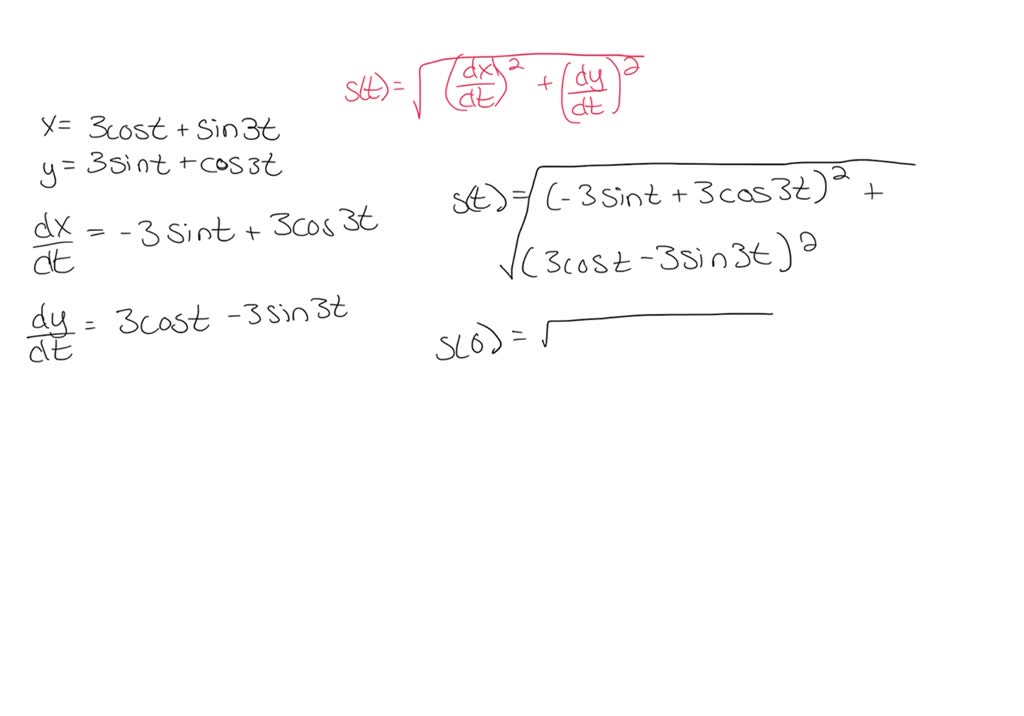 Solved Parametric Equations For The Position Of An Object Are Given
