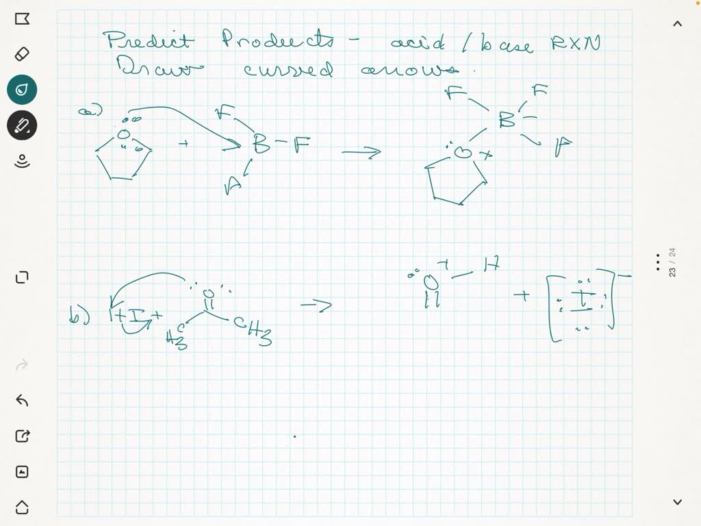 Predict the product(s) of the following acid/base reactions. Draw curved arrows to show the ...
