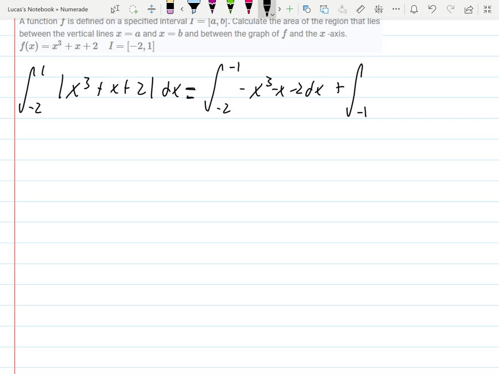 SOLVED:A function f is defined on a specified interval I=[a, b] . Calculate the area of the ...