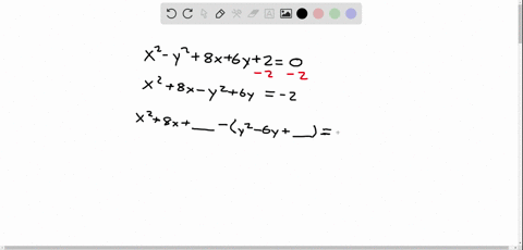 SOLVED:Use completing the square to rewrite the equation in one of the ...