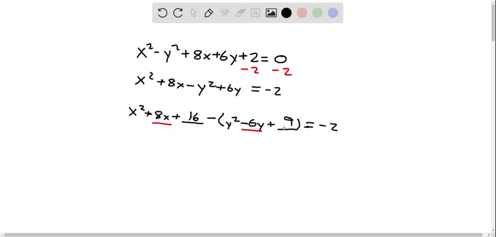 SOLVED:Use completing the square to rewrite the equation in one of the ...