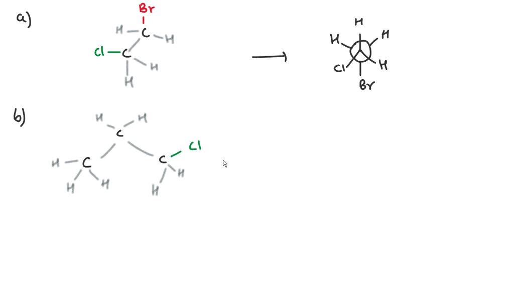 Convert each three-dimensional model to a Newman projection around the ...