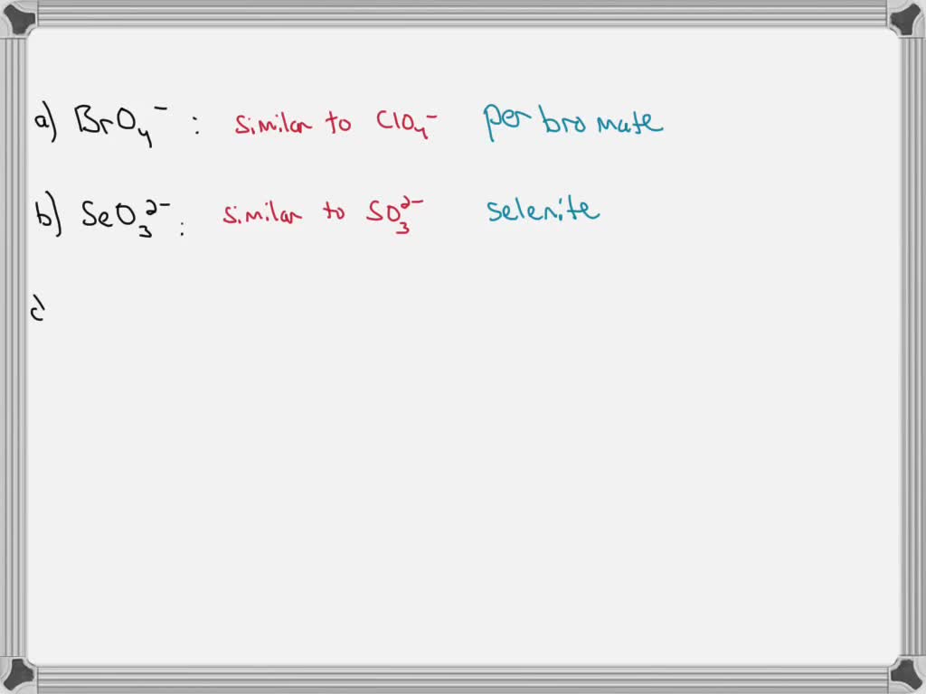 Elements in the same group of the periodic table often form oxyanions ...