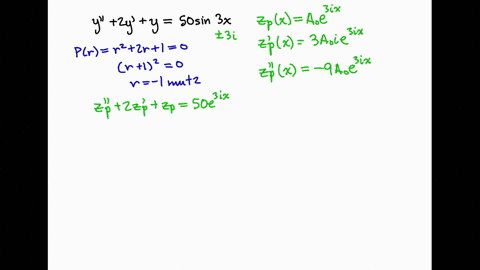 SOLVED:For all problems below, use a complex-valued trial solution to ...