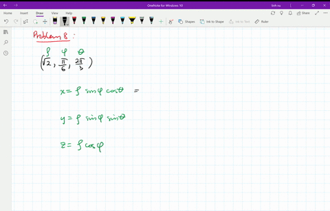 SOLVED:Convert from spherical to Cartesian coordinates. (2,-\pi / 6 ...