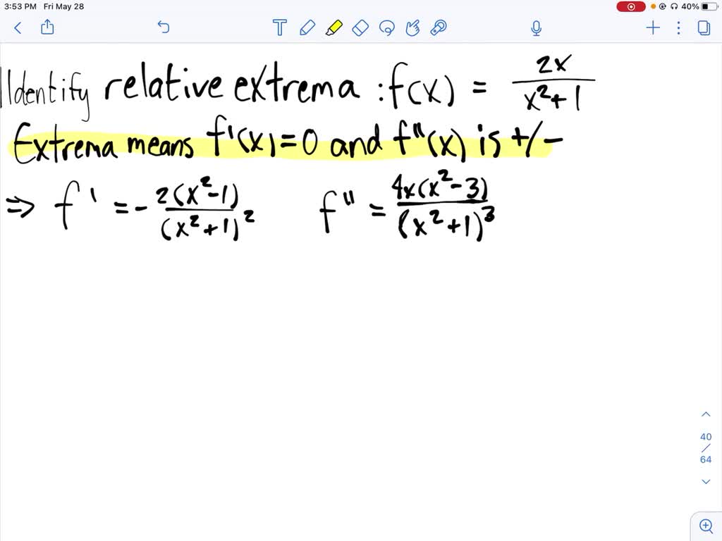 SOLVED Applications Of The Derivative Show Your Work Please Find The