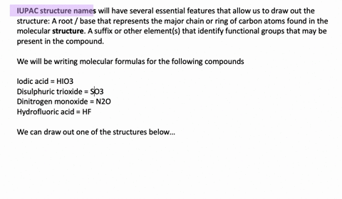 SOLVED:Apply Write the molecular formula for each of these compounds ...