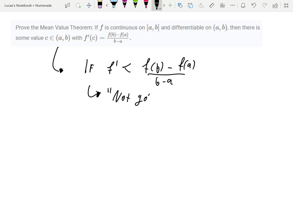 SOLVED:Prove the Mean Value Theorem: If f is continuous on [a, b] and ...