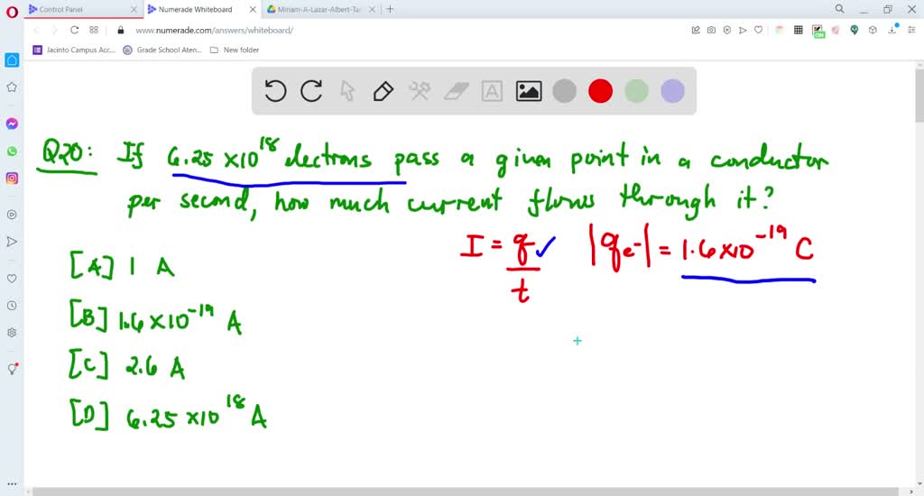 ⏩SOLVED:A conductor has a constant current of five amperes. How many ...