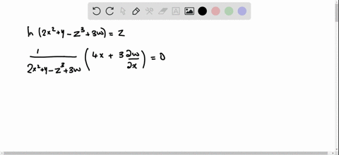 SOLVED:Find ∂w / ∂x, ∂w / ∂y, and ∂w / ∂z using implicit differentiation. Leave your answers in ...