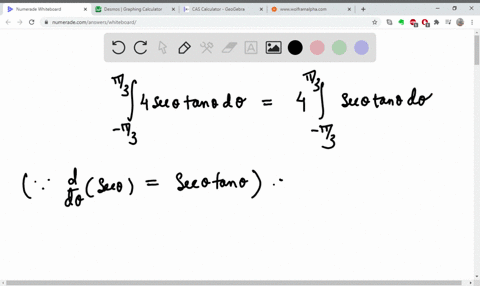 SOLVED: Evaluate the definite integral of the trigonometric function. Use a graphing utility to ...