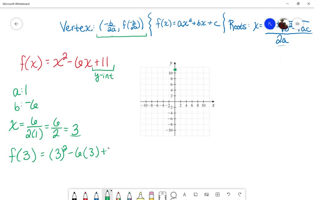 SOLVED:Find the vertex of the graph of each quadratic function ...