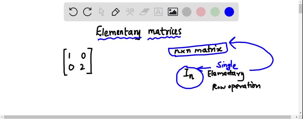 SOLVED:determine whether the matrix is elementary. If it is, state the ...