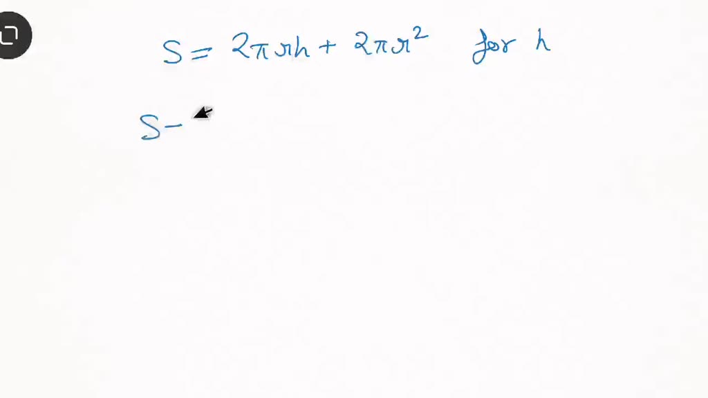 SOLVED: solve each of the following for the indicated variable. A ...