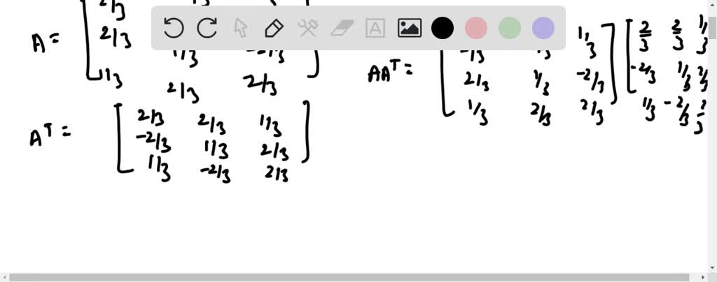 Determine whether the matrix is orthogonal. If the matrix is orthogonal ...