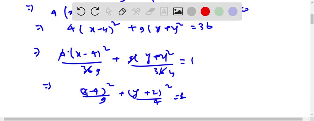SOLVED:Convert each equation to standard form by completing the square on x and y. Then graph ...