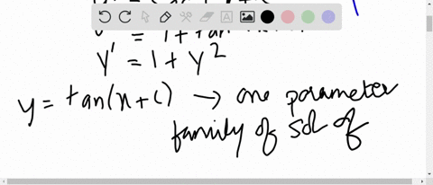 SOLVED:(a) Verify that y=tan(x+c) is a one-parameter family of ...