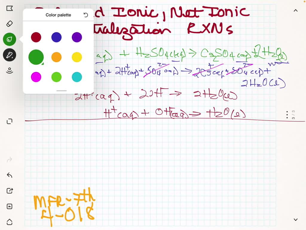 Escriba la ecuación iónica balanceada y la ecuación iónica neta para ...