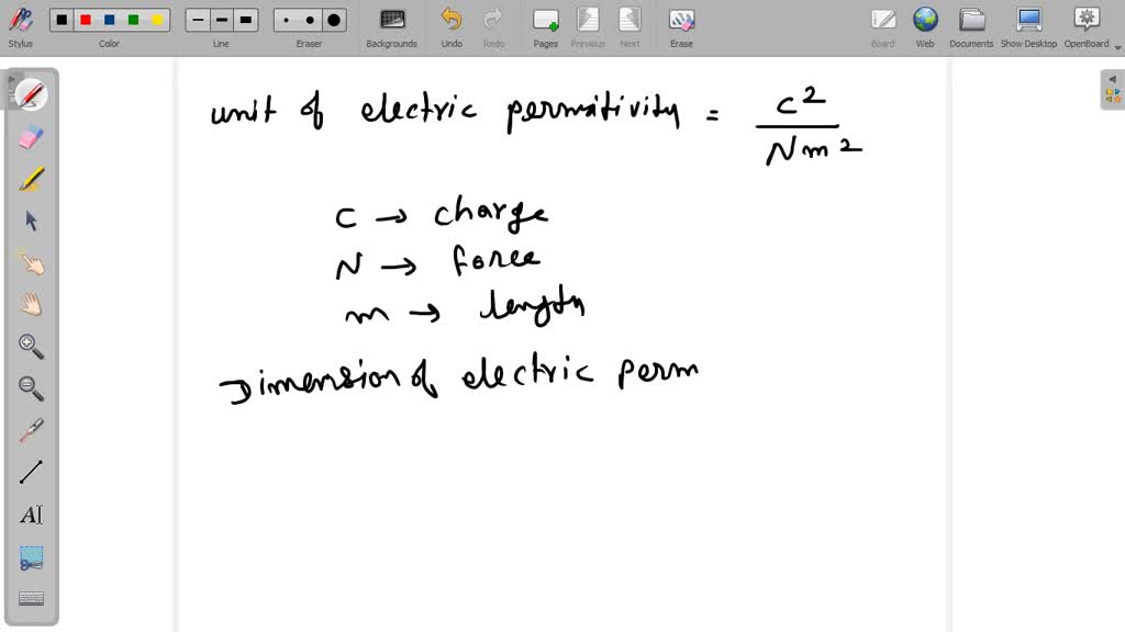 SOLVED:The unit of electric permittivity is C^2 / Nm^2. The dimensions ...