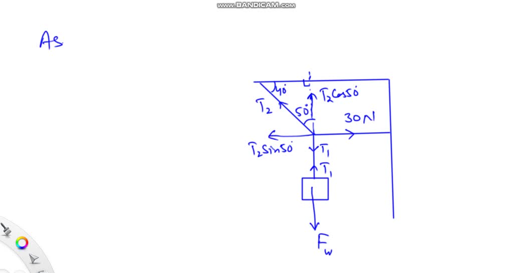 In Fig. 4-1(a), the tension in the horizontal cord is 30 N as shown ...