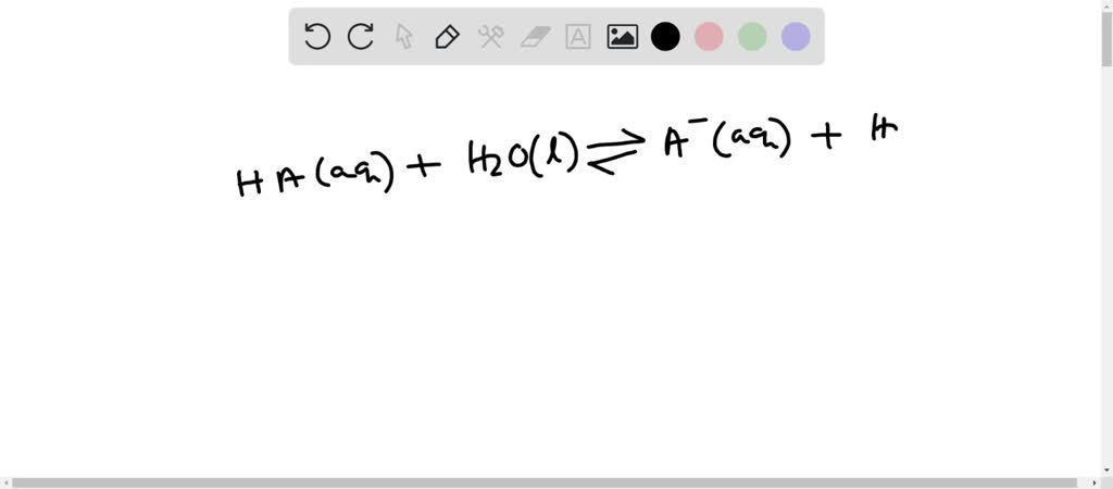 SOLVED:Write the general equation for the ionization of a weak acid, H ...