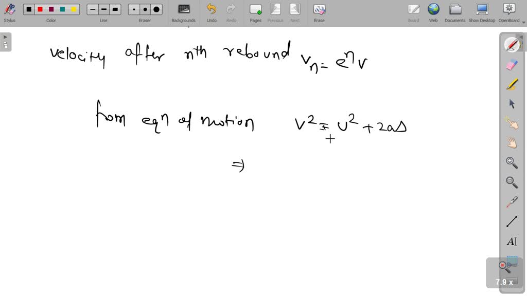A ball is dropped from a height h. It rebounds from the ground a number ...
