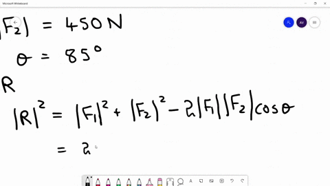 SOLVED:Two forces act at a point in the plane. The angle between the ...