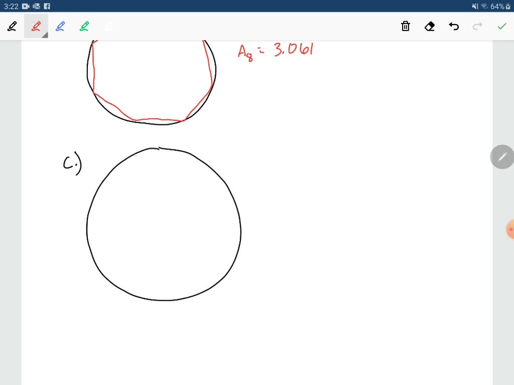 SOLVED:Inscribe a regular n -sided polygon inside a circle of radius 1 and compute the area of ...