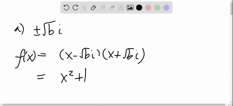 Write the equation for a quadratic function f (with integer coefficients) that has the given ...