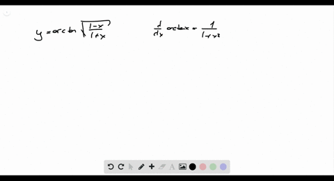 SOLVED:Find the derivative of the function. Simplify where possible. y = arctan√((1 - x)/(1 + x))