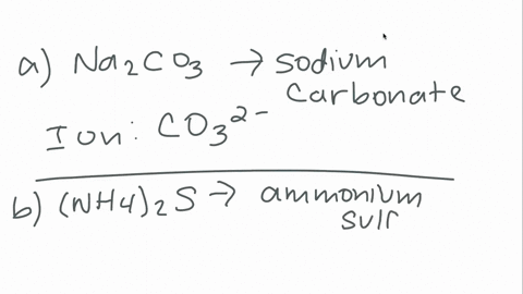 SOLVED:Write the formula for the polyatomic ion and name each of the following compounds: a. Na2 ...