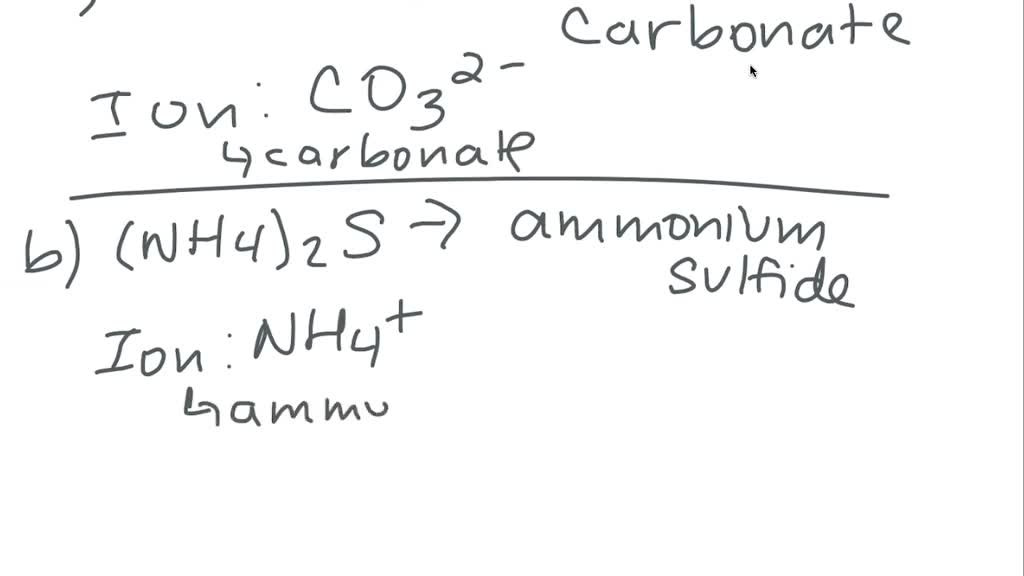 SOLVED:Write the formula for the polyatomic ion in each of the ...