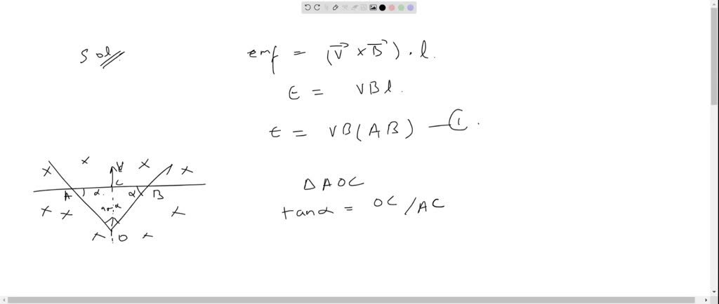 SOLVED:Two straight conducting rails form a right angle where their ...
