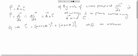 SOLVED:The torque τ⃗ on a body about a given point is found to be equal ...