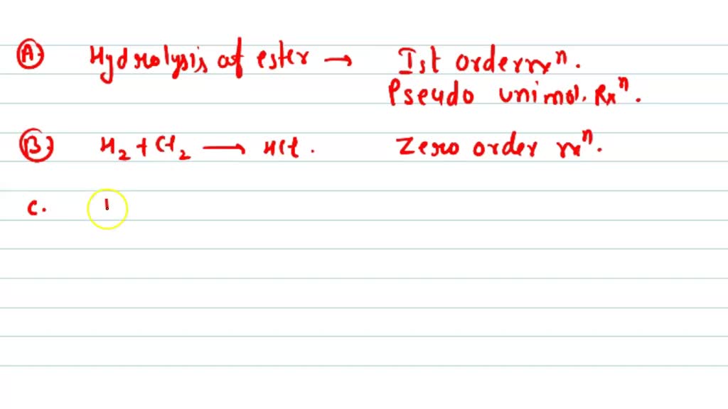SOLVED: 182. Match the following: List I List II A. (p) Zero order R ...