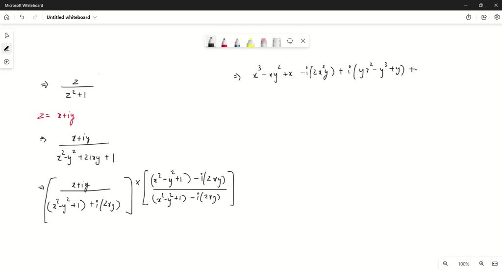 SOLVED:Find the real and imaginary parts u and v of the given complex ...