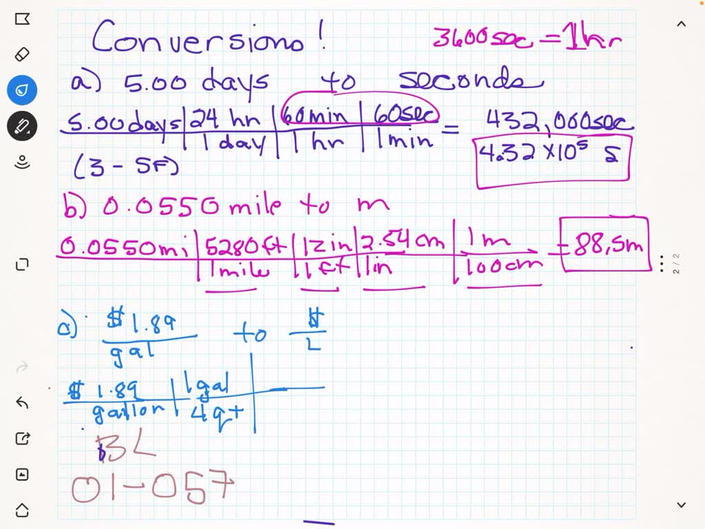 SOLVED Perform The Following Conversions a 5 00 Days To S b 0 