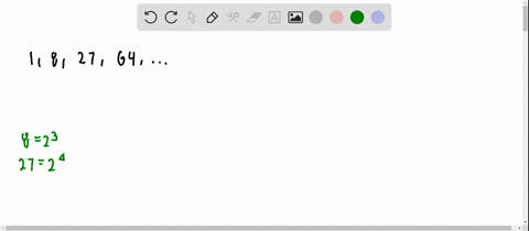 SOLVED:Find the next term of each sequence. 1,8,27,64,