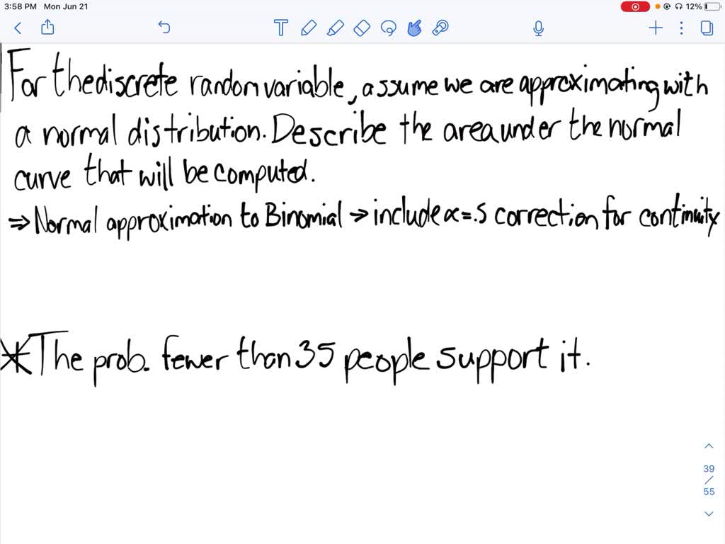 SOLVED:A discrete random variable is given. Assume the probability of the random variable will ...
