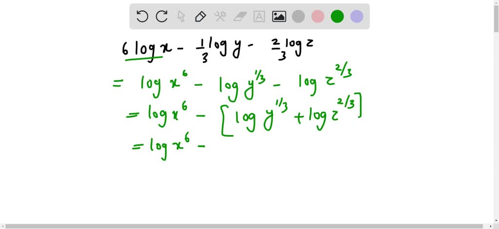 SOLVED:Write the logarithmic expression as a single logarithm with coefficient 1, and simplify ...